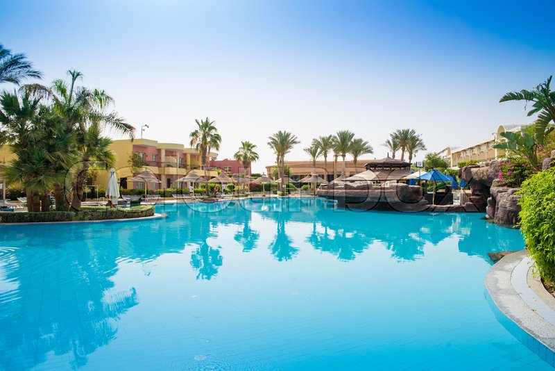 Hotel with swimming pool in Egypt | Stock image | Colourbox