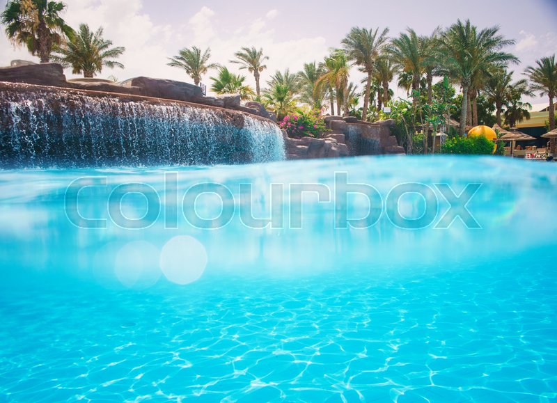 Nice view of the swimming pool with ... | Stock image | Colourbox