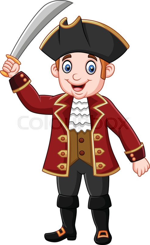 Vector illustration of Cartoon captain ... | Stock vector | Colourbox