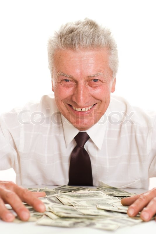 älterer Mann mit Geld | Stock Bild | Colourbox