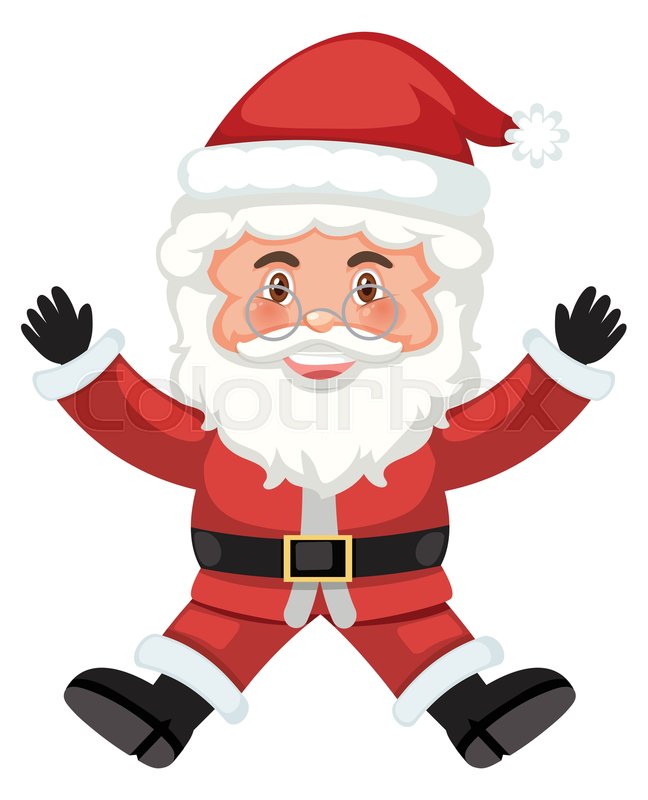 Happy Santa white background ... | Stock vector | Colourbox