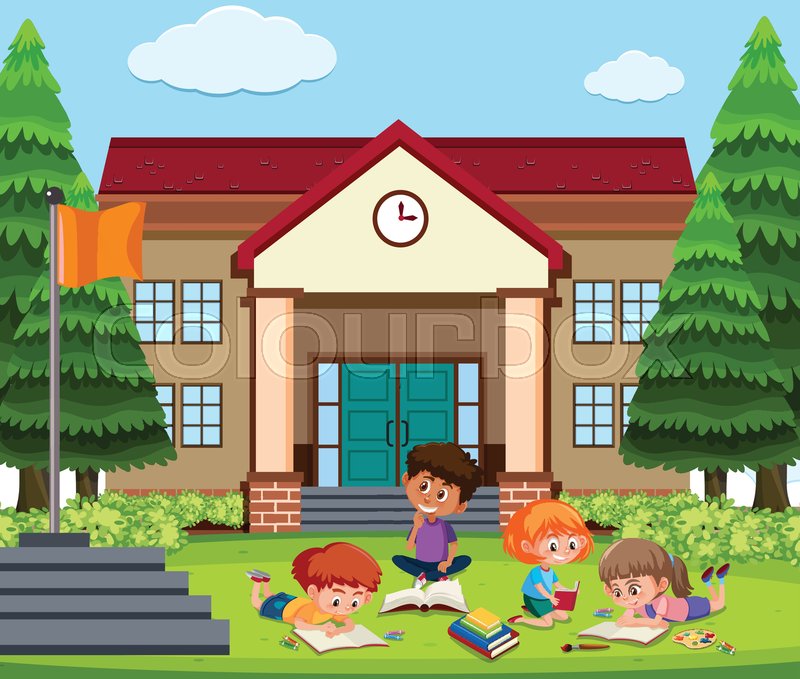 Students Learning In Classroom Clip Art