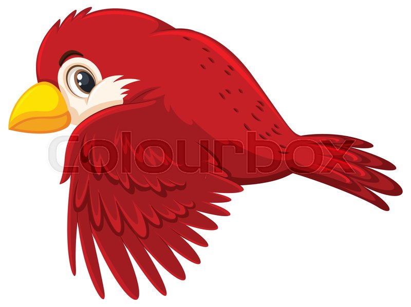 Flying Red Bird Clip Art