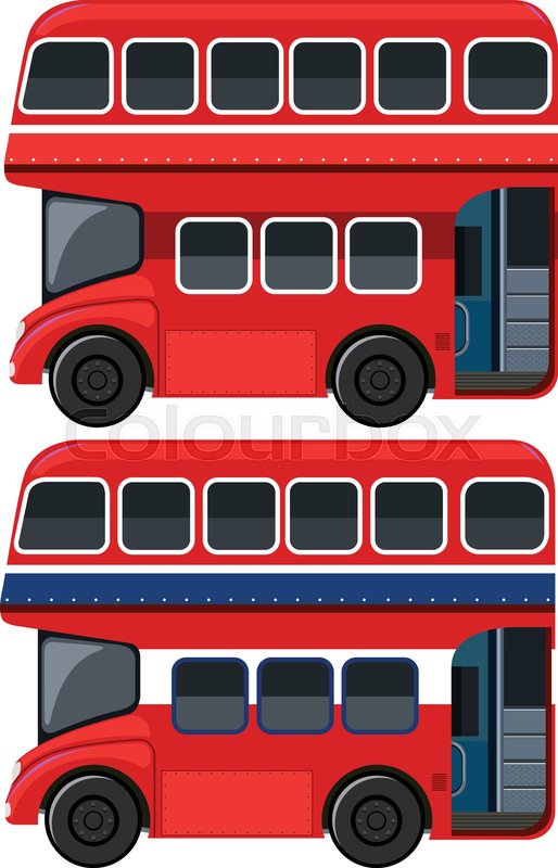 Double-decker Bus on White Background ... | Stock vector | Colourbox