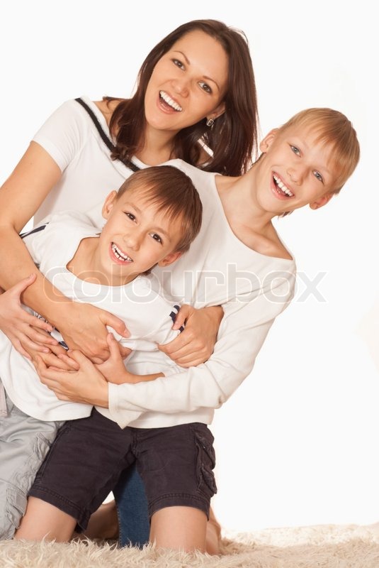 Mom and two children | Stock image | Colourbox