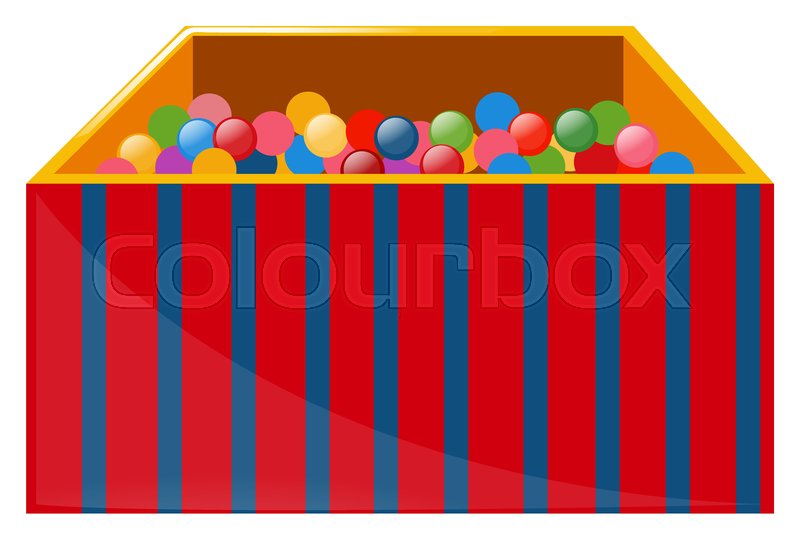 Box full of colorful balls ... | Stock vector | Colourbox