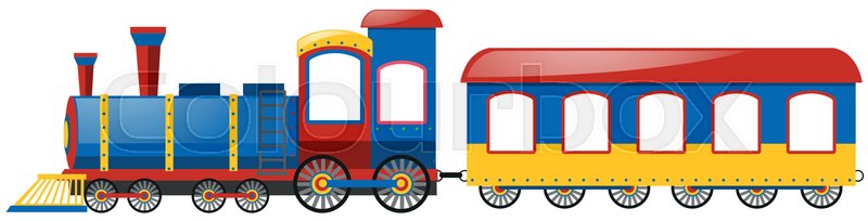 Train and single bogie on white ... | Stock vector | Colourbox