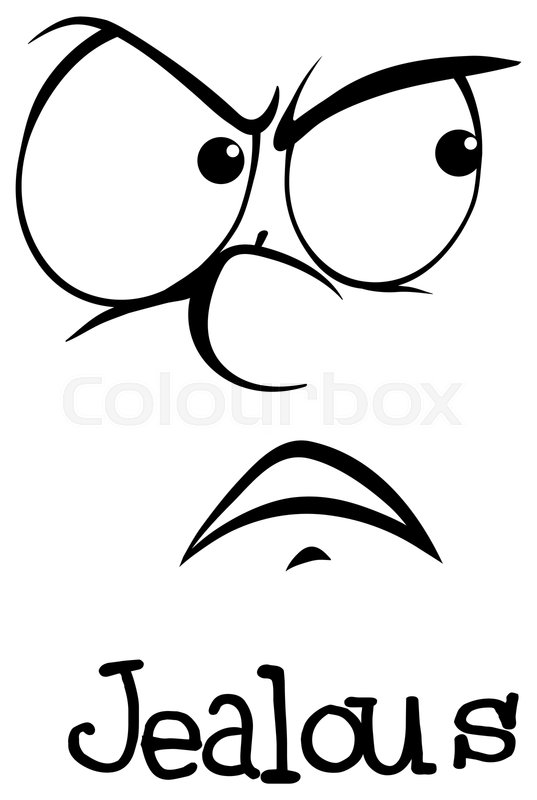 Jealous Clip Art Black And White