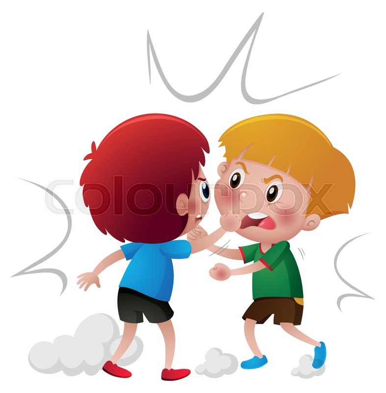 Angry boys fighting each other ... | Stock vector | Colourbox