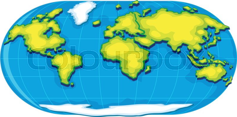 Geography poster with world map ... | Stock vector | Colourbox