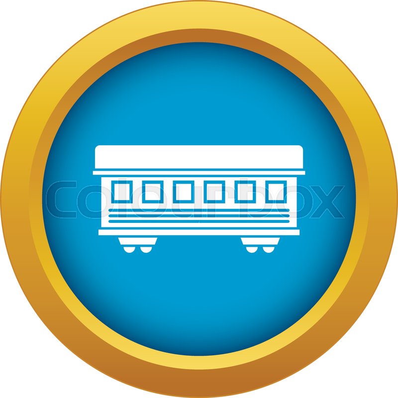 Passenger train car icon blue vector ... | Stock vector | Colourbox