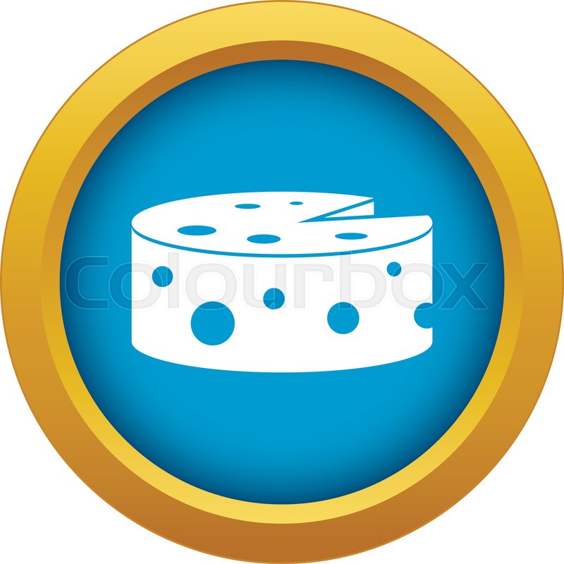 Cheese icon blue vector isolated on ... | Stock vector | Colourbox