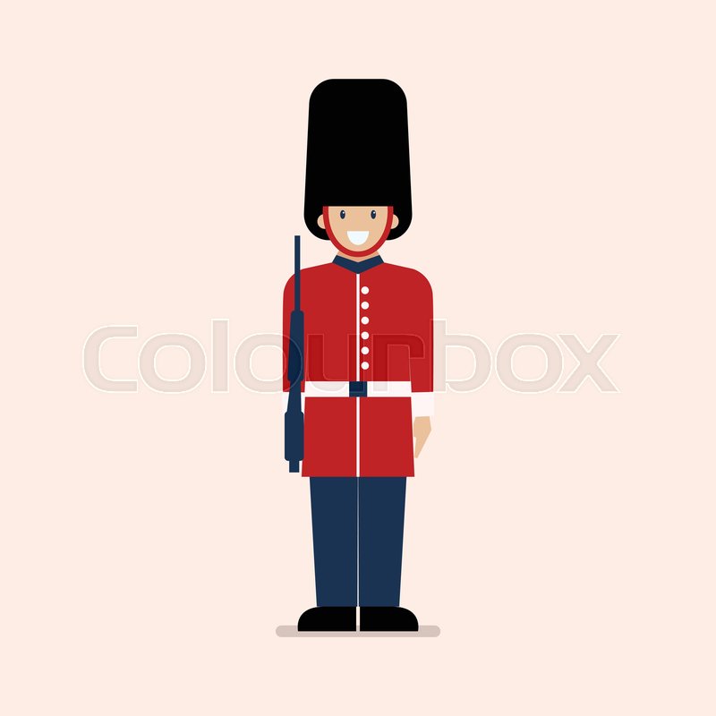 British Army soldier. Flat style ... | Stock vector | Colourbox