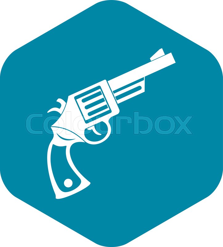 Vintage revolver icon in simple style ... | Stock vector | Colourbox