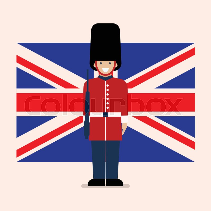 British Army soldier with United ... | Stock vector | Colourbox