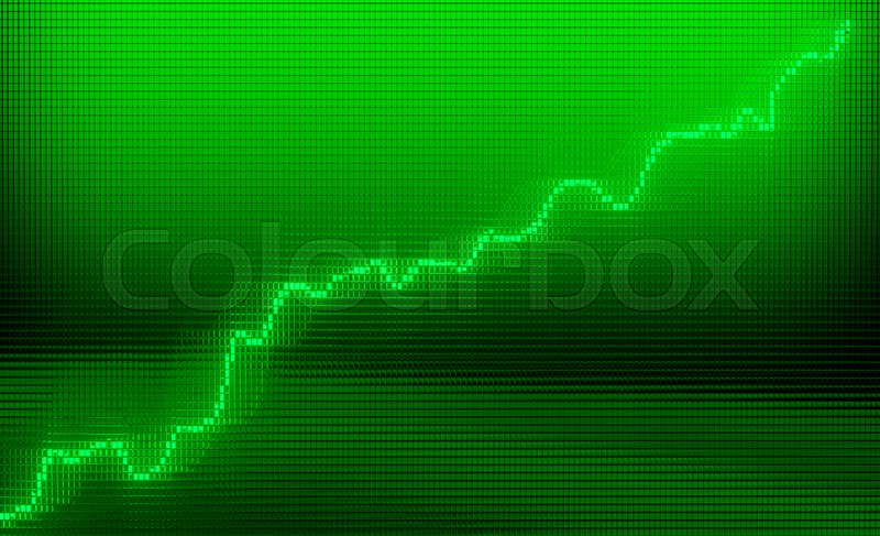 Green Graph moving up chart as growth ... | Stock image | Colourbox