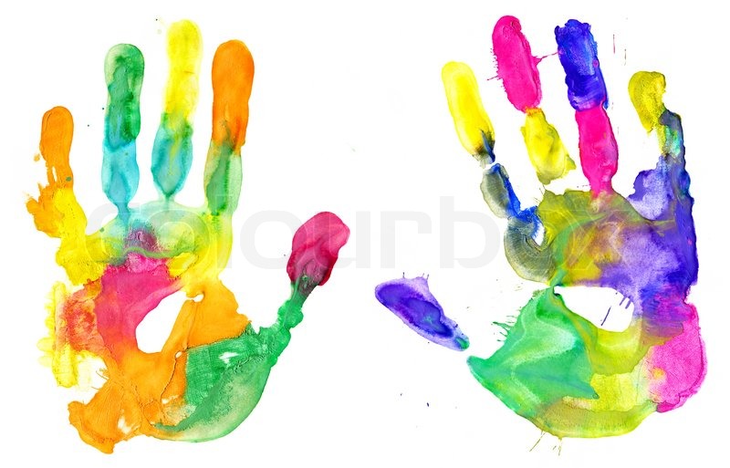 Multicolored hands print | Stock image | Colourbox
