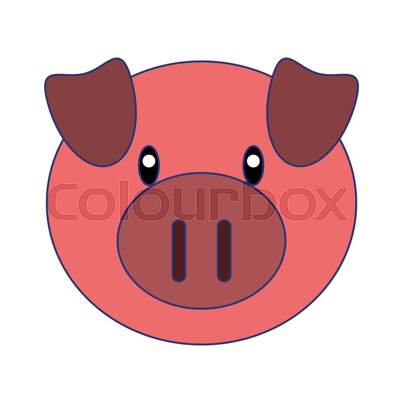 Pig animal head cartoon vector ... | Stock vector | Colourbox