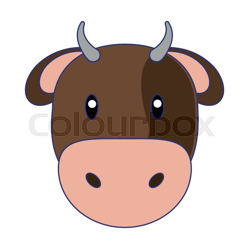 Cow animal head cartoon vector ... | Stock vector | Colourbox