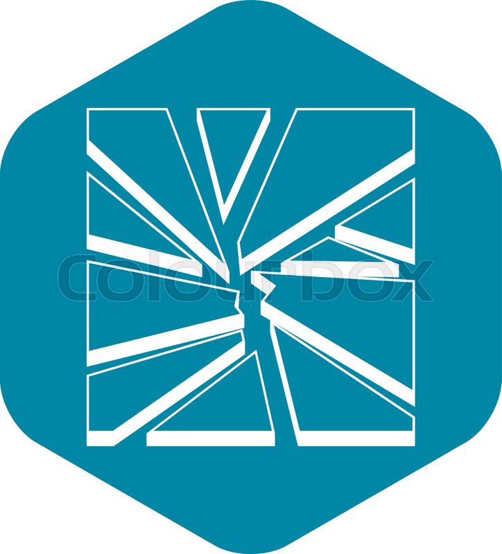 Broken glass icon in simple style ... | Stock vector | Colourbox