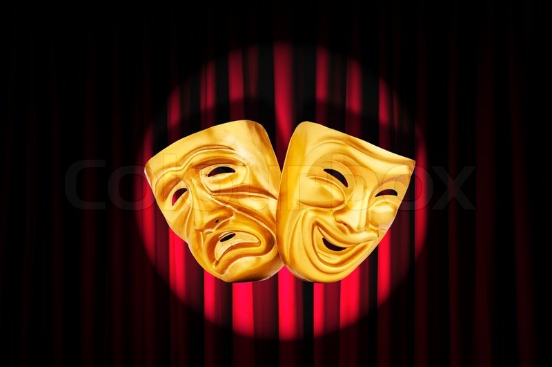 Theatre performance concept with masks | Stock image | Colourbox