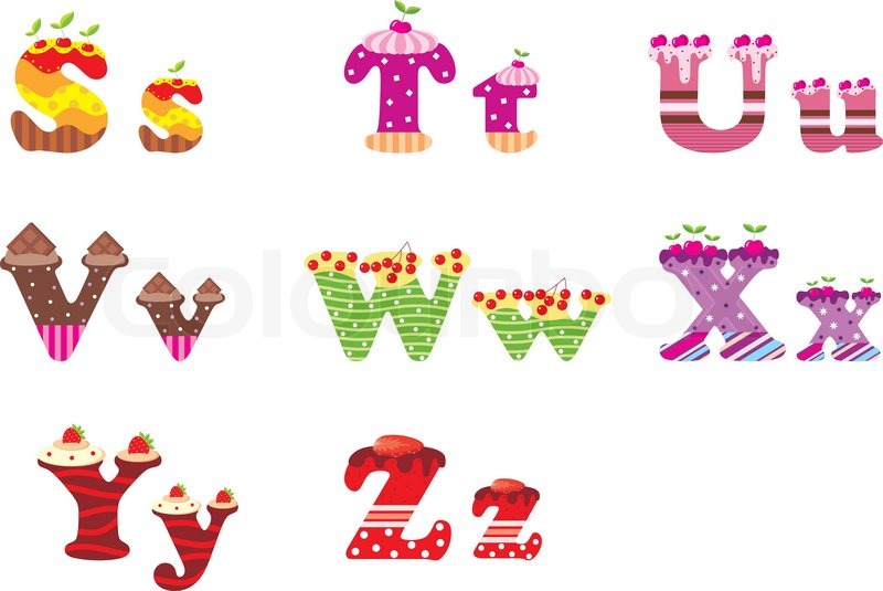 Sweet letters of the alphabet | Stock vector | Colourbox