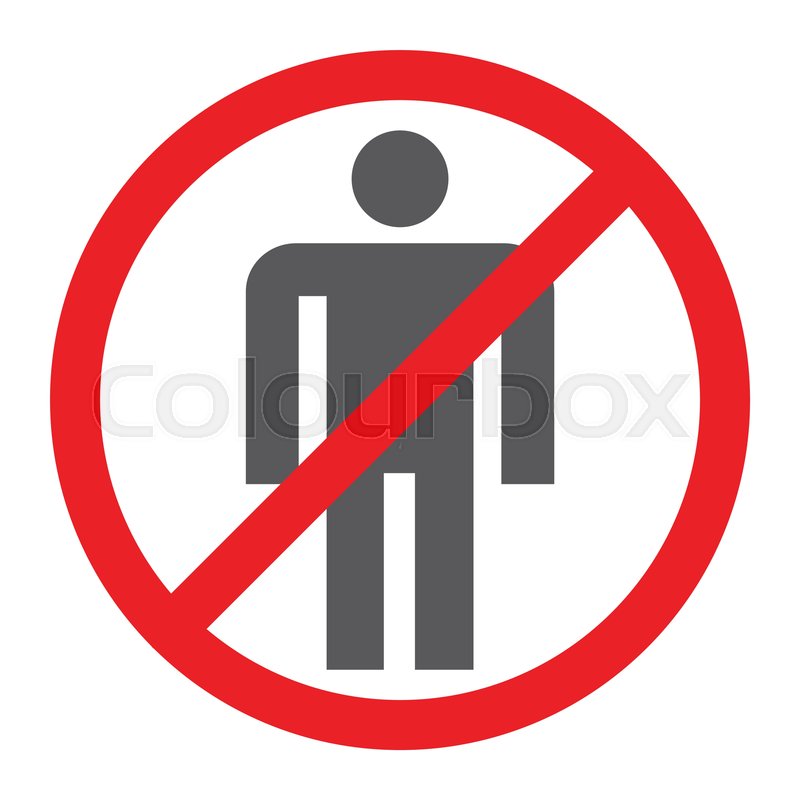 No people glyph icon, prohibited and ... | Stock vector | Colourbox
