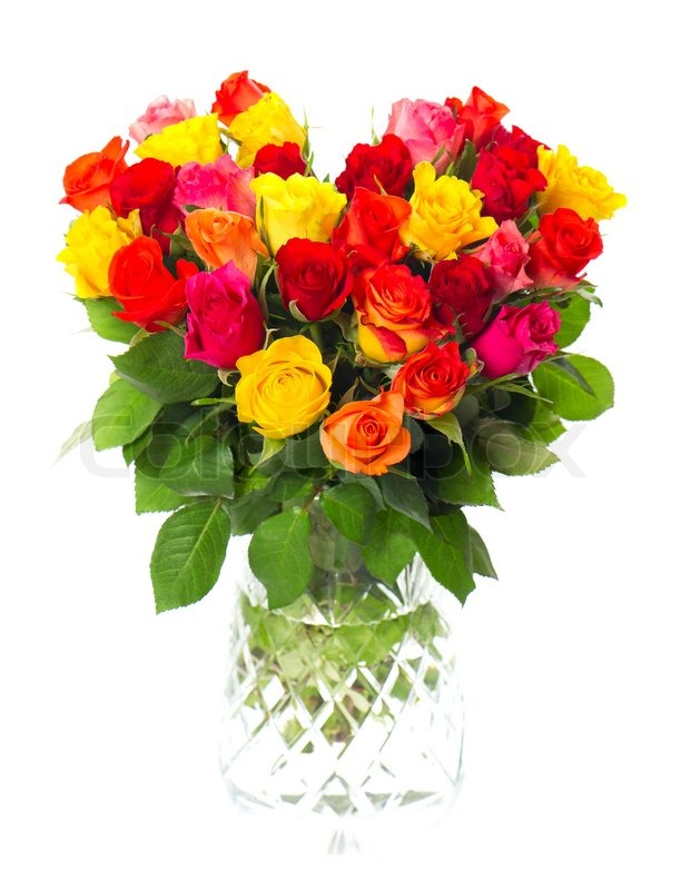 Bouquet of colorful assorted roses | Stock image | Colourbox