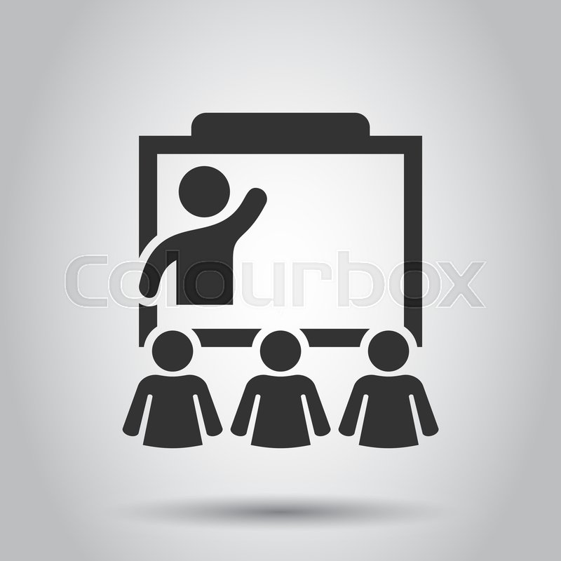 Training education icon in flat style. ... | Stock vector | Colourbox