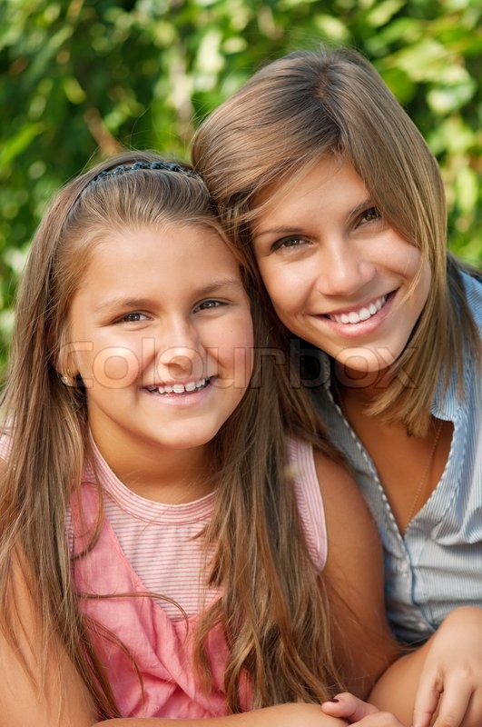 Happy sisters | Stock image | Colourbox