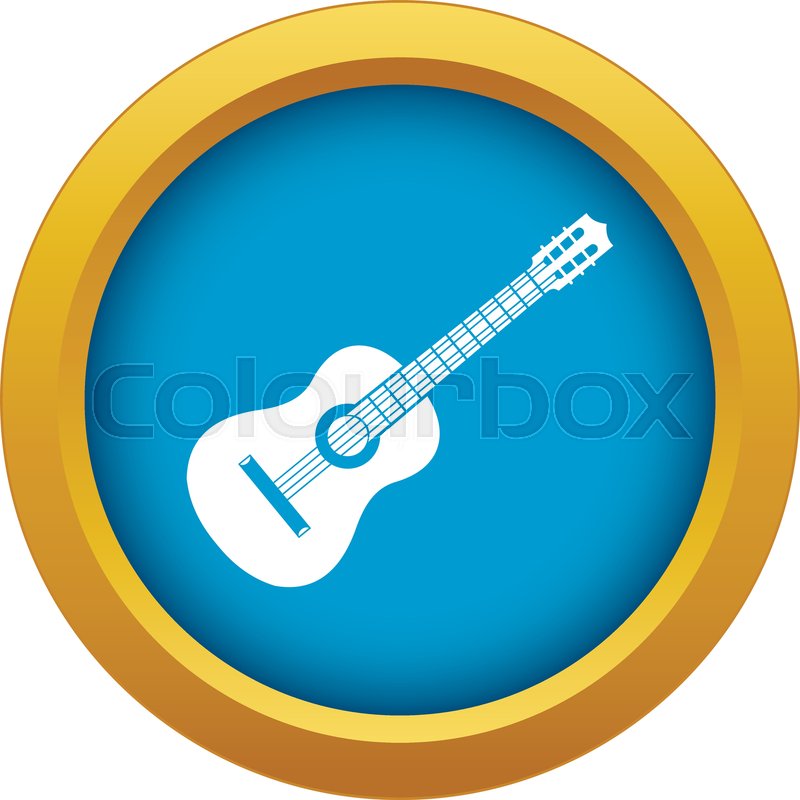 Guitar icon blue vector isolated on ... | Stock vector | Colourbox