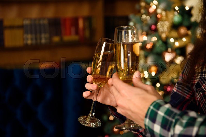 Cheers. Close up photo of two people ... | Stock image | Colourbox