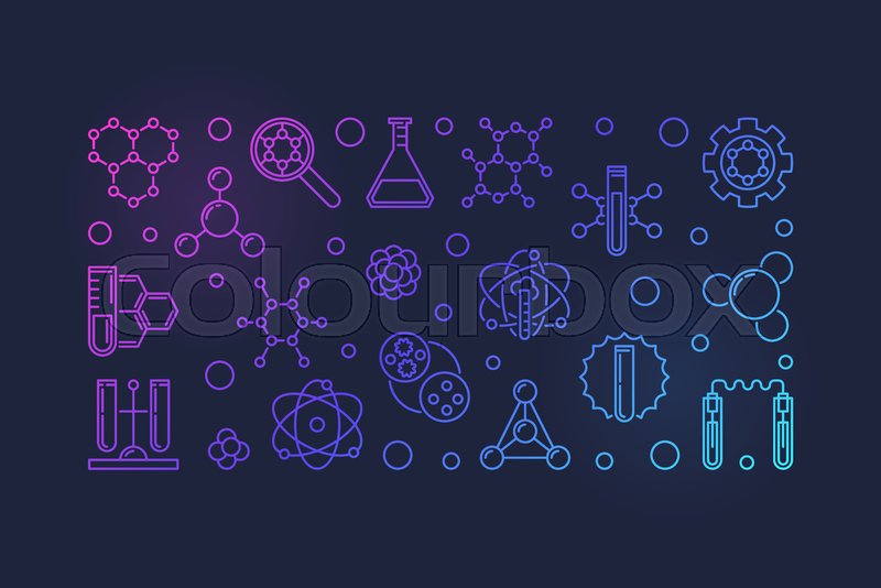 Biochemistry vector outline colored ... | Stock vector | Colourbox