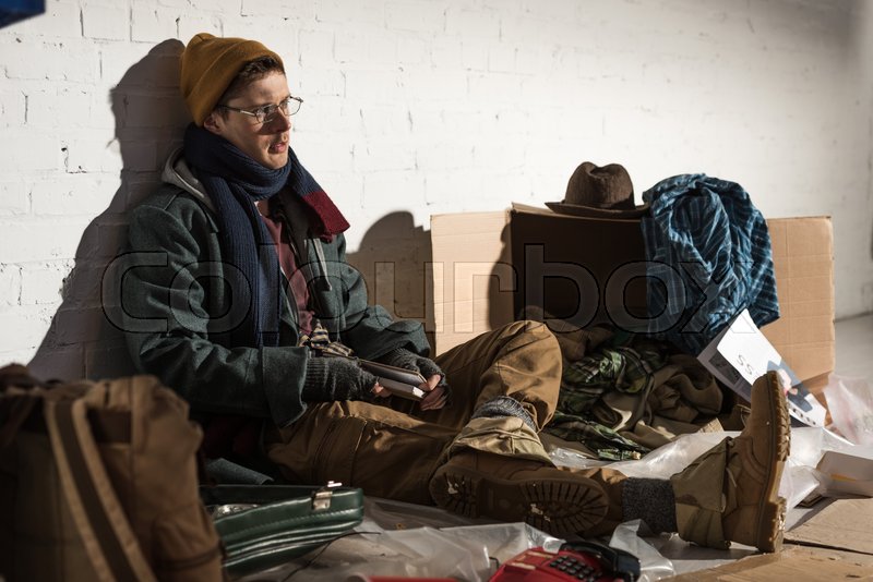 Homeless Man In A Box