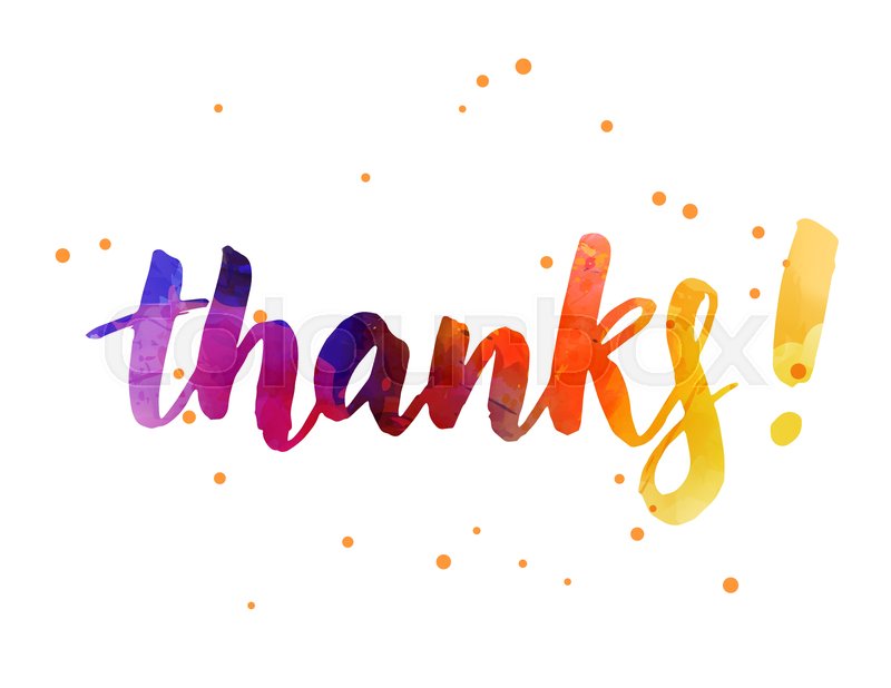 Thanks! abstract watercolor imitation ... | Stock vector | Colourbox