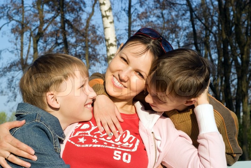 Sons with mom | Stock image | Colourbox