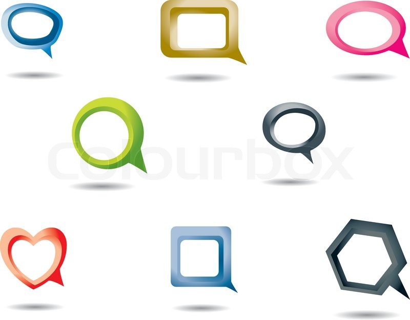 Talebobler i forskellige former og ... | Stock vektor | Colourbox