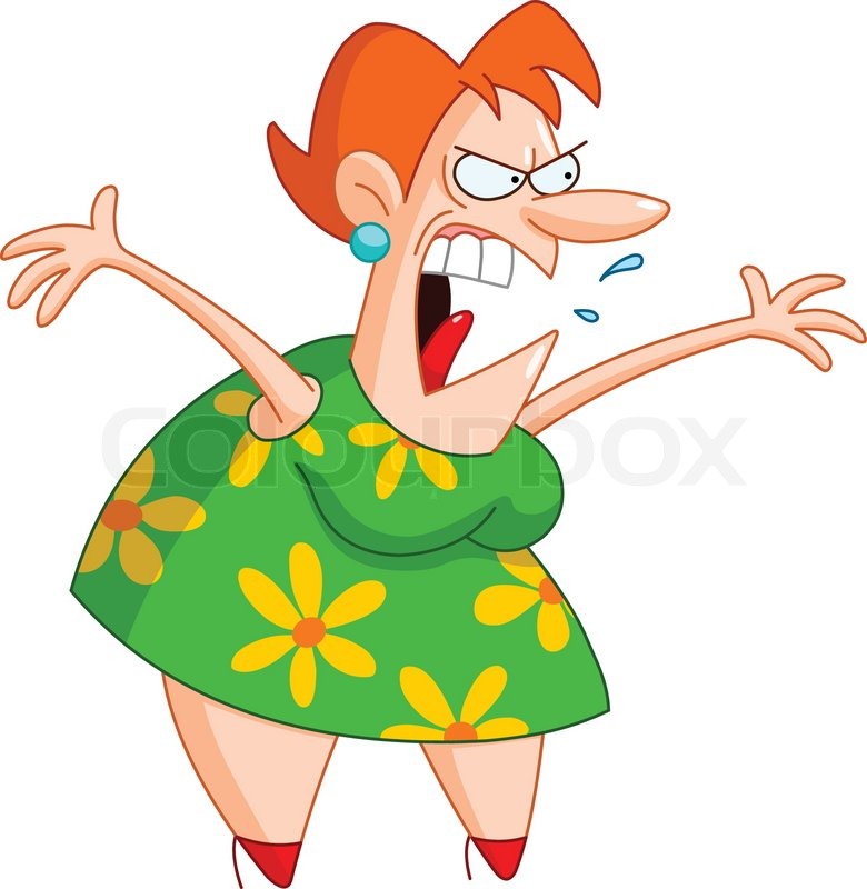Yelling Woman Cartoon