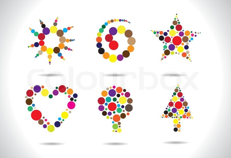 Colorful circular shapes arranged to ... | Stock Vector | Colourbox