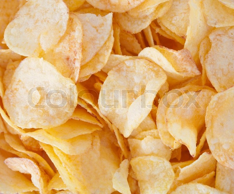 Potato chips closeup texture shot | Stock image | Colourbox