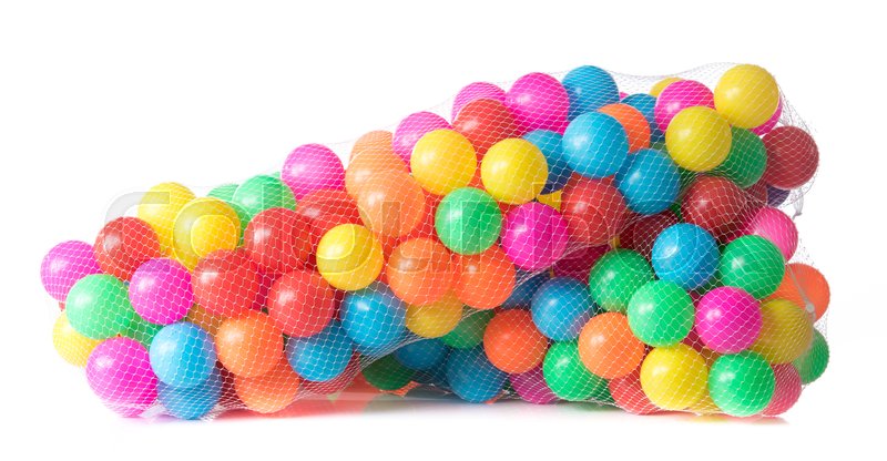 Colorful child balls on white ... | Stock image | Colourbox