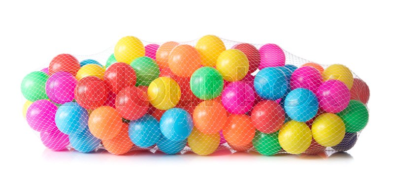 Colorful child balls on white ... | Stock image | Colourbox