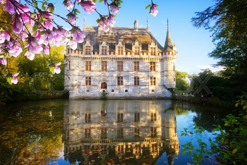 Azay-le-Rideau castle in the Loire ... | Stock image | Colourbox