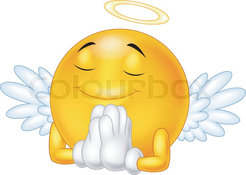Vector Illustration of Angel emoticon ... | Stock vector | Colourbox