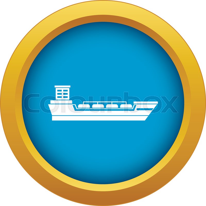 Oil tanker ship icon blue vector ... | Stock vector | Colourbox