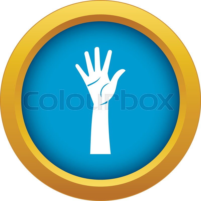 Hand icon blue vector isolated on ... | Stock vector | Colourbox
