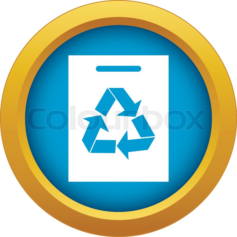 Recycling icon blue vector isolated on ... | Stock vector | Colourbox