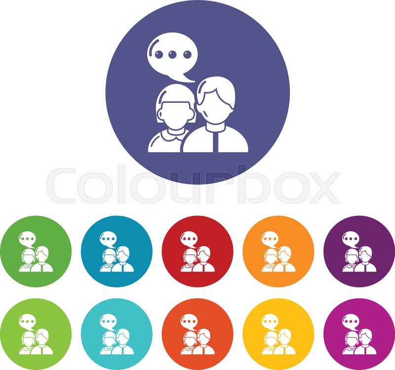 People conversation icons color set ... | Stock vector | Colourbox