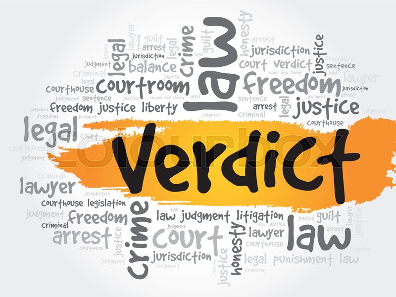 Verdict word cloud collage, concept ... | Stock vector | Colourbox