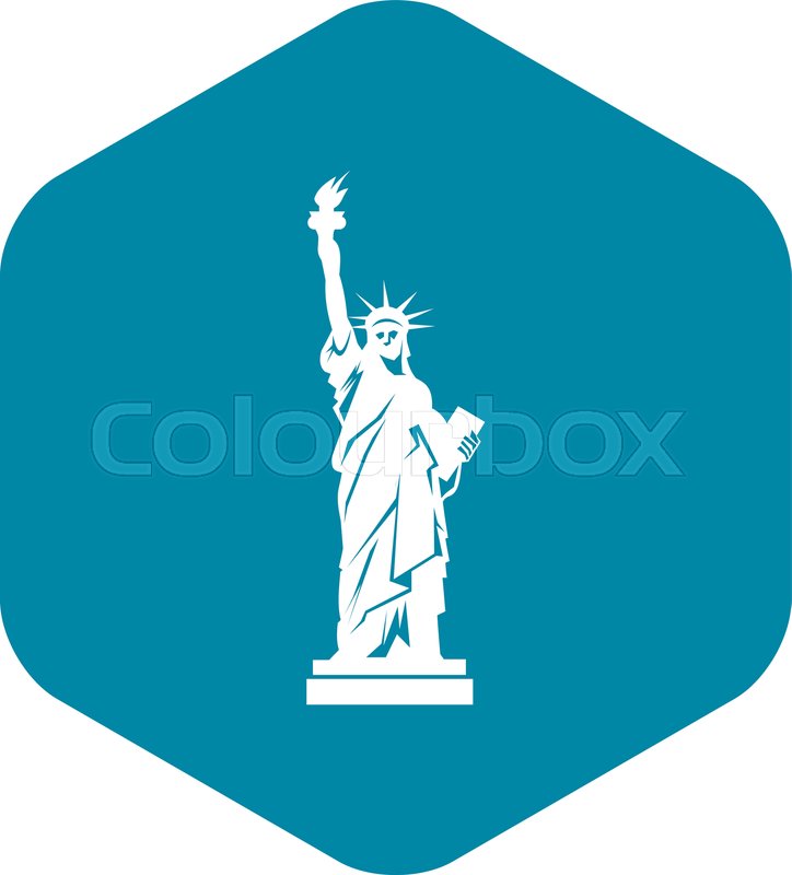 Statue of liberty icon in simple style ... | Stock vector | Colourbox